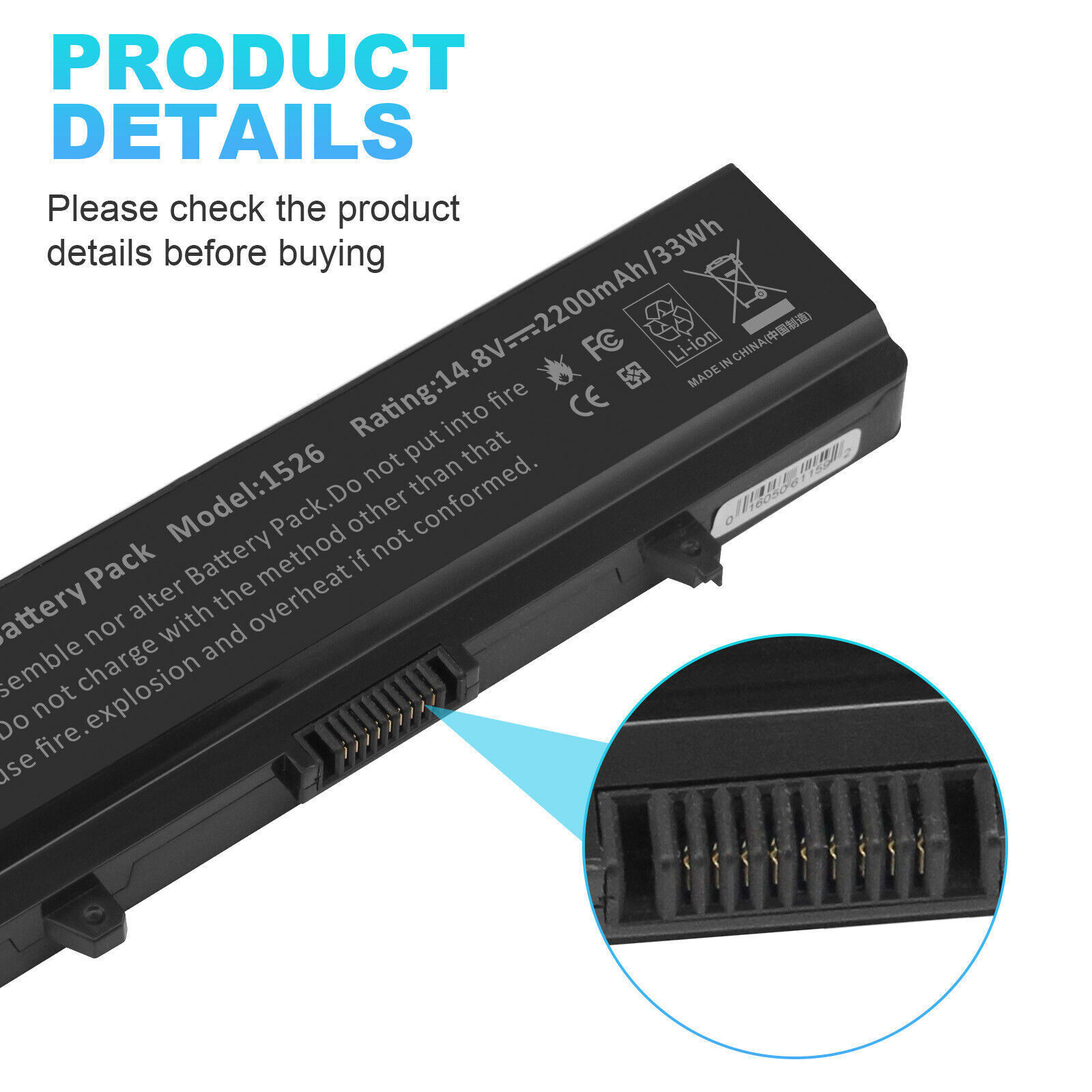 Battery for Dell Inspiron 1525 1526 1440 1545 1546 1750 1545N 1546N ...