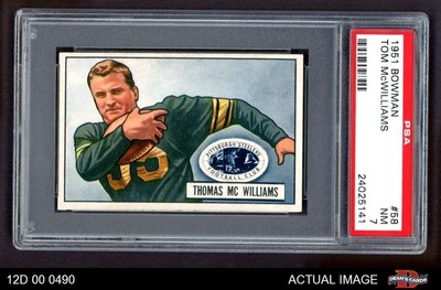 1951 Bowman #58 Tom McWilliams Steelers Mississippi St / Army PSA 7 - NM | eBay
