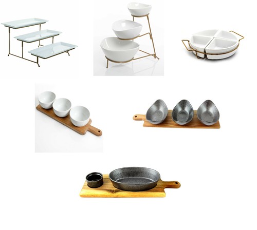 Perfect Serving Porcelain Sets 3 Tier Serving Tray Platter Bowls ...