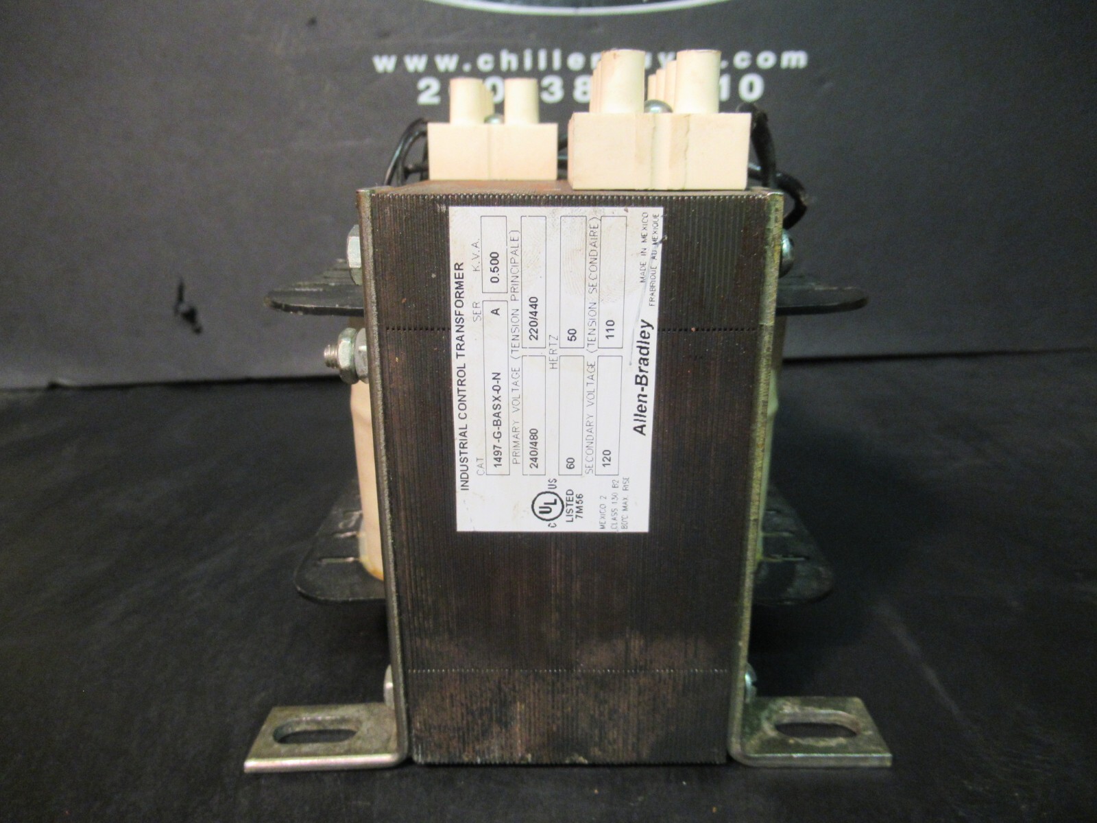 ALLEN BRADLEY CONTROL TRANSFORMER 1497-G-BASX-0-N SER. A KVA: 0.5 VOLT ...