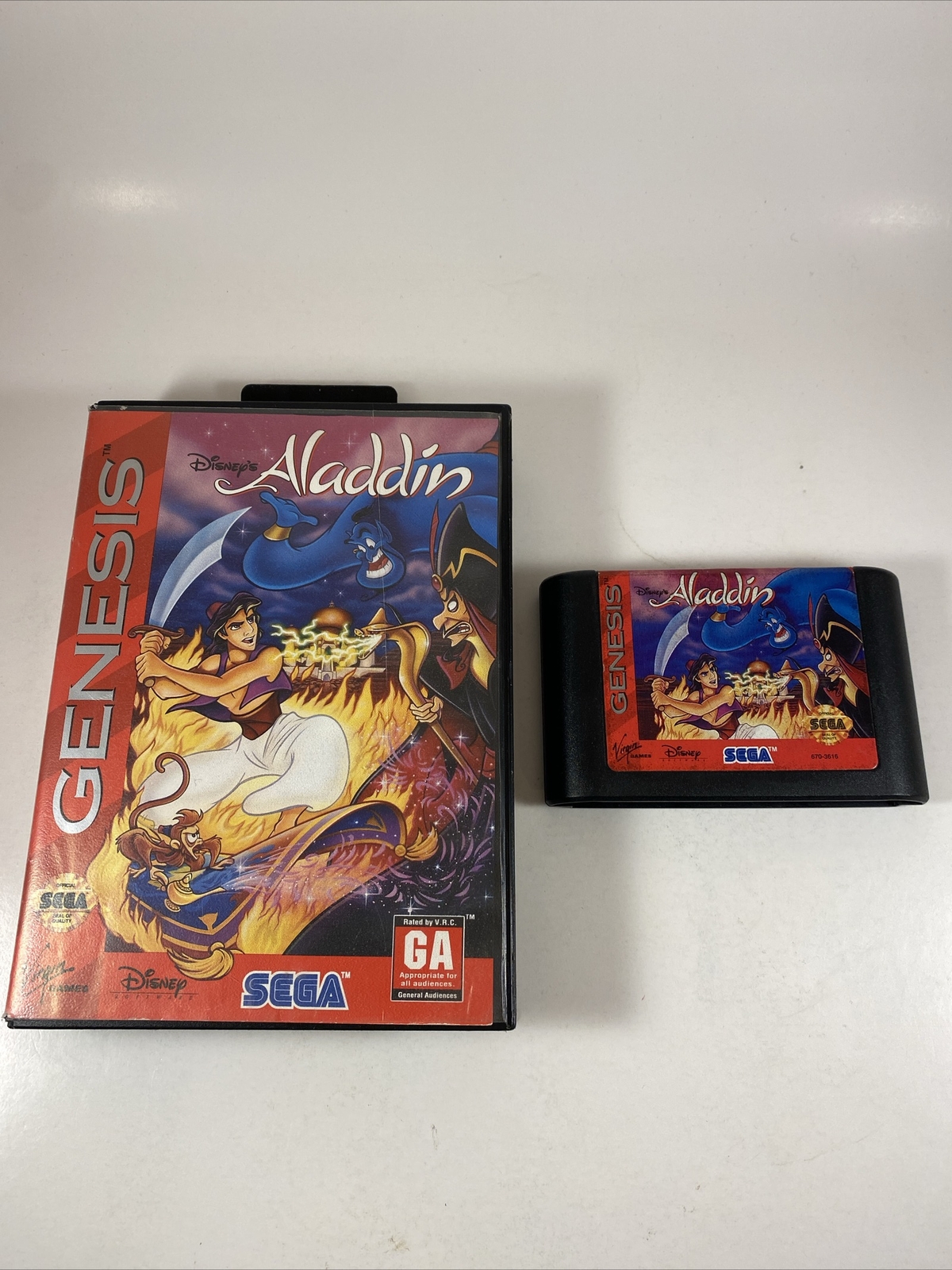 Disney's Aladdin Sega Genesis, 1993) w/ Case Vintage Video Game ...