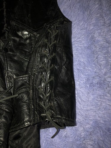 Rebel Ryder Black Leather Motorcycle Vest | eBay