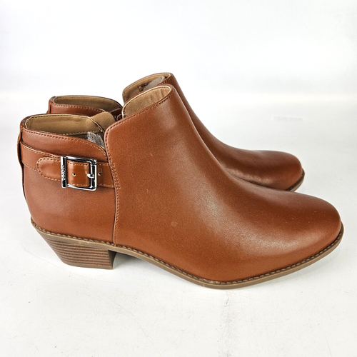 Vionic Millie Booties Size 10 Brown Leather Almond Toe Ankle Boots | eBay