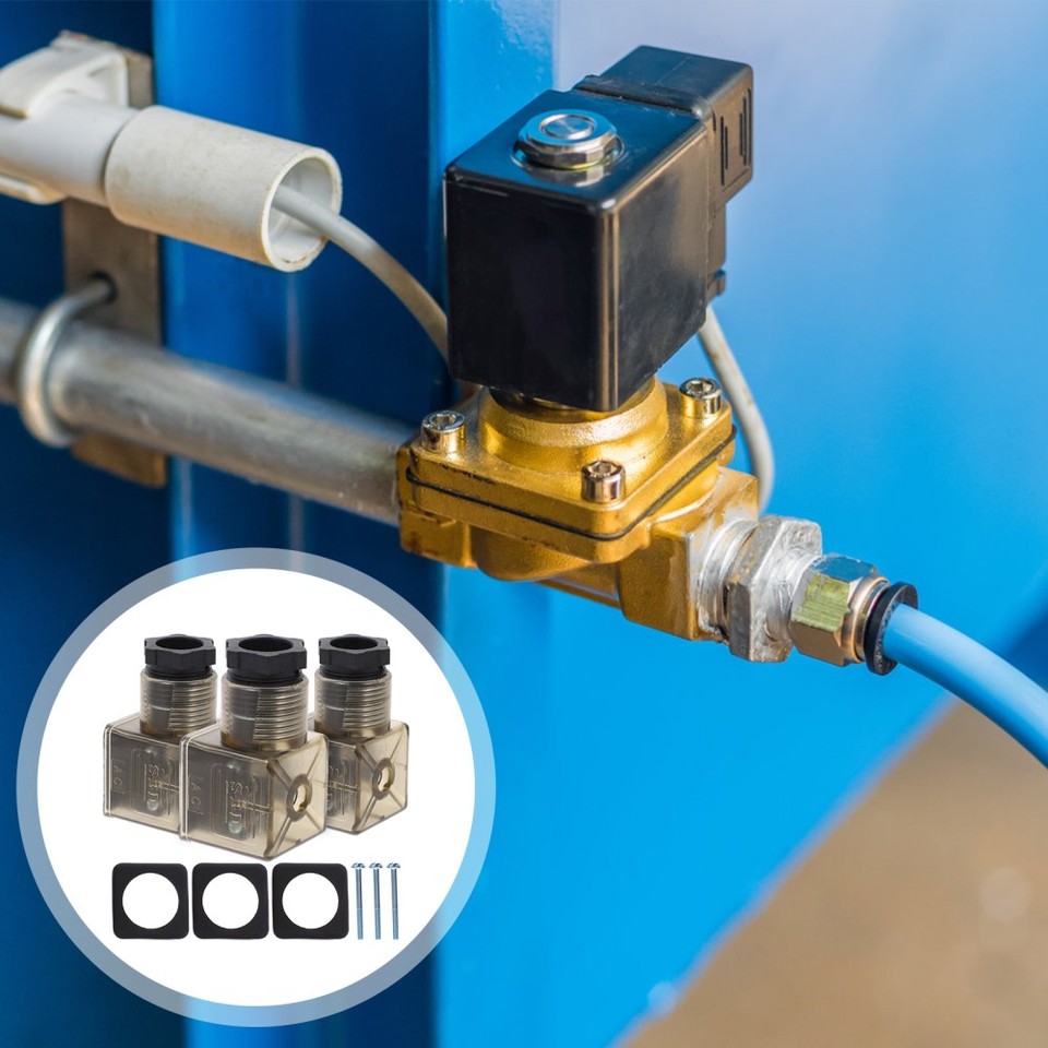 3 Prong Solenoid Connector Plug With LED Indicator For Hydraulic Use ...