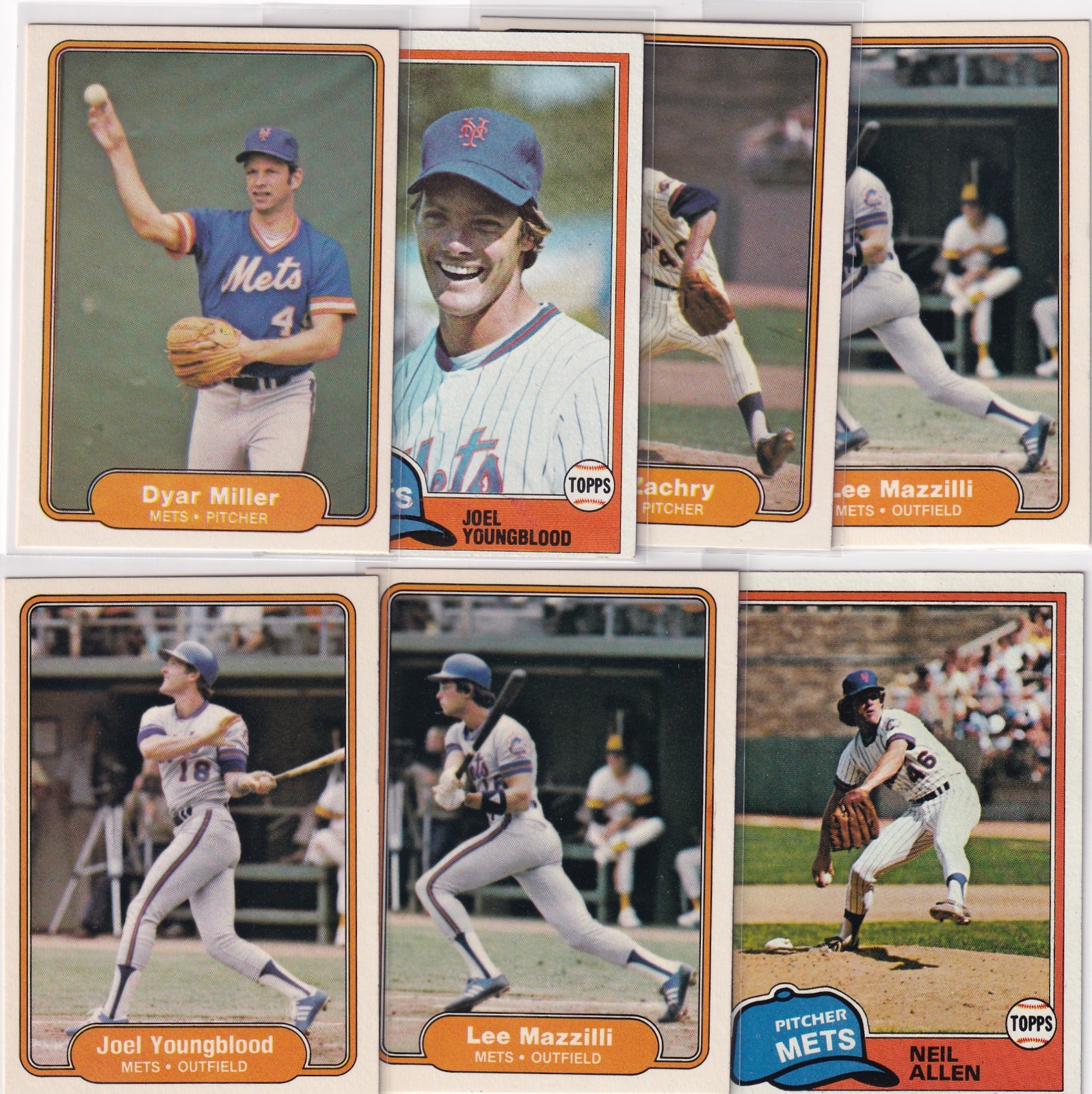 **NEW YORK METS** LOT (6) 1981 TOPPS 1982 FLEER BASEBALL LEE MAZZILLI ...