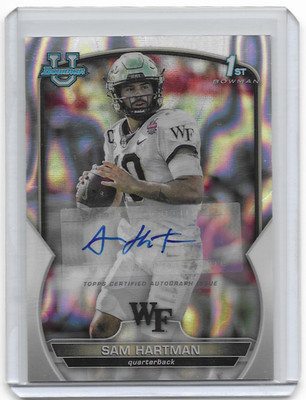 2022 Bowman Chrome University 1st Bowman Lava Sam Hartman Auto #/199 | eBay