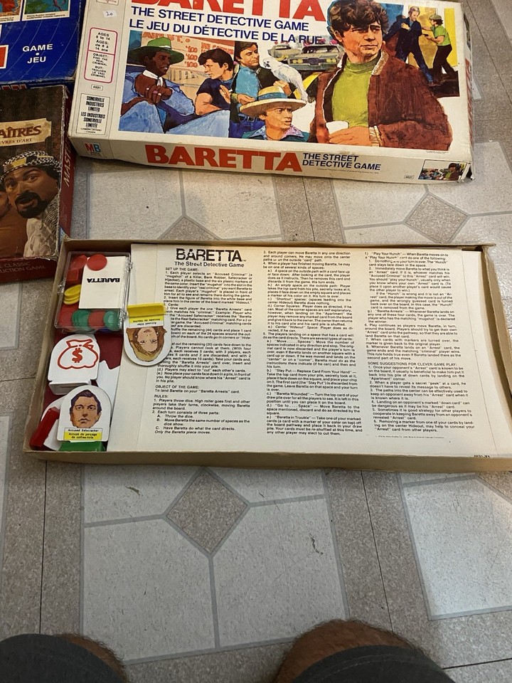 Vintage Board Games Lot Of 7 Masterpiece Baretta Hangman Barons Six ...