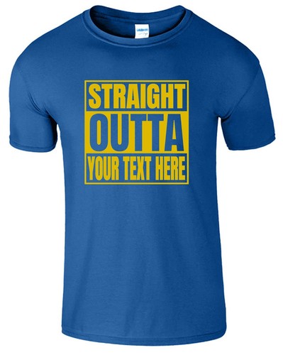 Personalized Straight Outta Custom Text Men's T Shirt Funny USA New ...