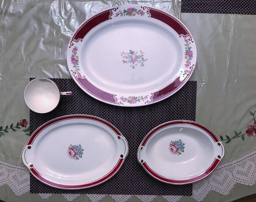 Taylor Smith-9431, 3 Piece Set + Homer Laughlin Platter C40 N6, Floral ...