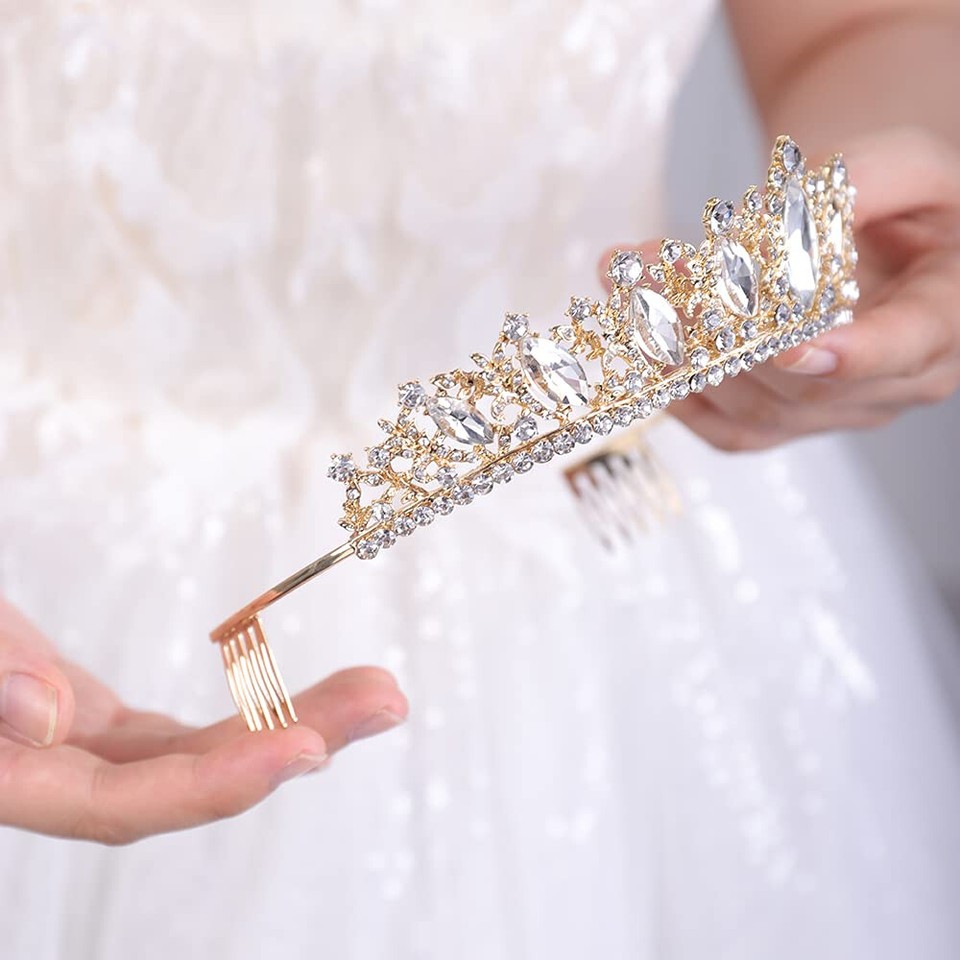 Lerjiaoor Comb Tiara crystal women bride princess wedding prom pageant ...