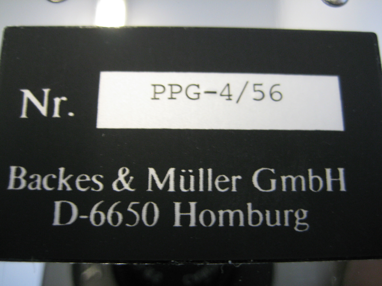 Backes + Müller PPG-4/56, NEU!!! | eBay.de