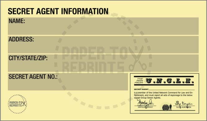 THE MAN FROM U.N.C.L.E SECRET AGENT CARD - VINTAGE REPRINT | eBay