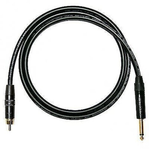 Gold RCA to 6.3 mm Jack audio cable. Long Jack to Phono Lead. Van Damme ...