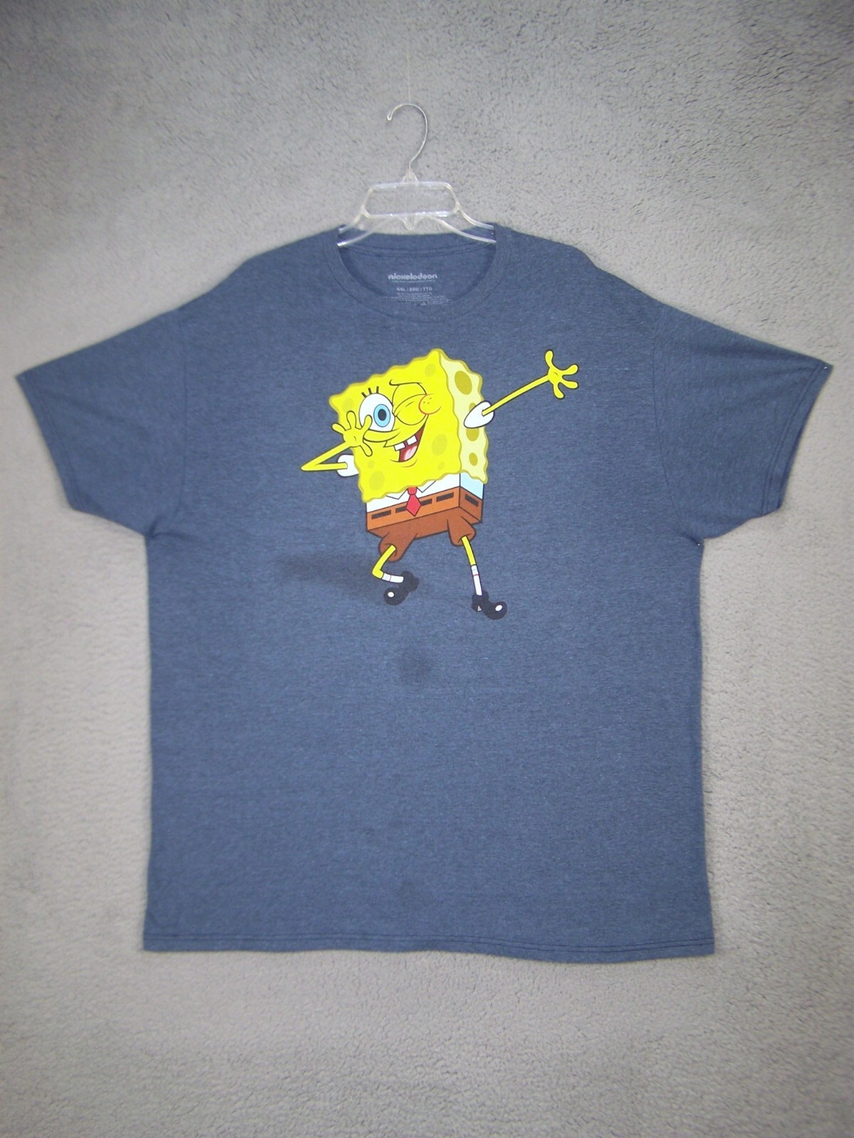 Sponge Bob Shirt Adult XXL 2XL Gray Graphic Nickelodeon Square Pants ...