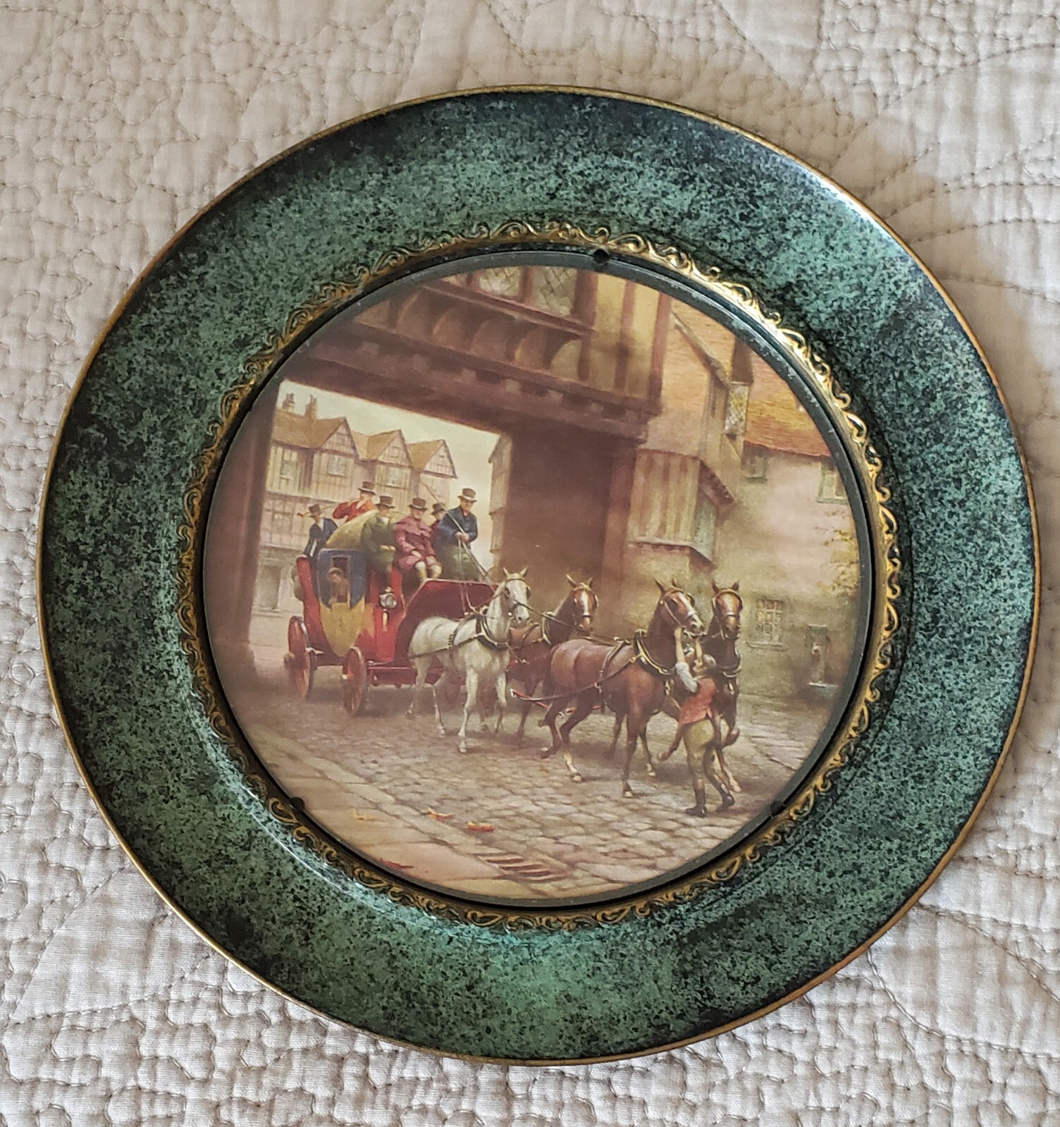 Pair Of VINTAGE Rego Solid Brass Foil Art Decorative Plate England Wall ...