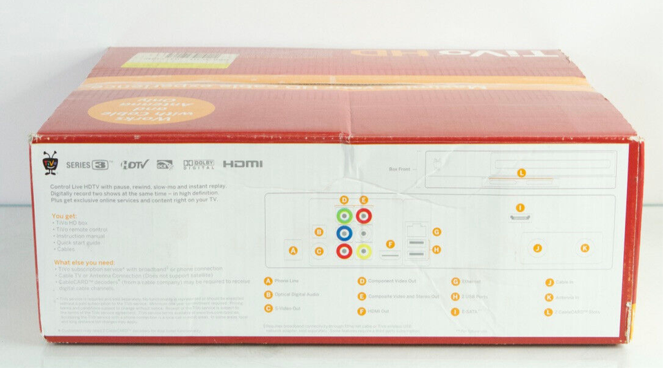NOS Tivo TCD652160 160GB HD Digital Video Recorder DVR m832 ...