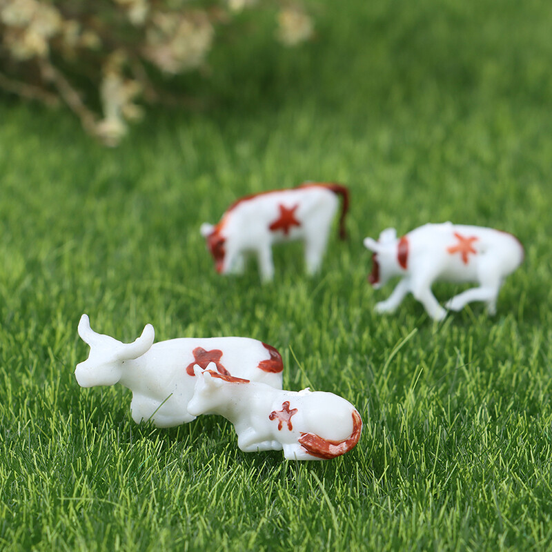 10pcs 1:87 Diy HO Scale Colorful Cow Model Train Layout Model Building ...