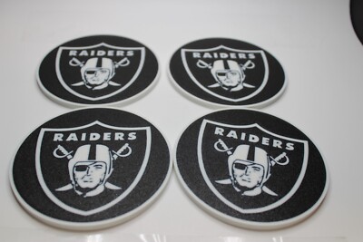 Las Vegas Raiders Coasters Set - 3D Printed - (Set of 4) With holder | eBay