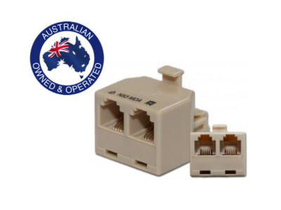 Modular Double Adaptor RJ12 Plug to 2 x RJ12 Sockets | eBay Australia