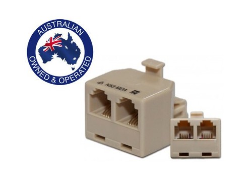 Modular Double Adaptor RJ12 Plug to 2 x RJ12 Sockets | eBay