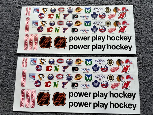 NHL Power Play Hockey Tabletop Game By Coleco Original Sticker Sheets ...