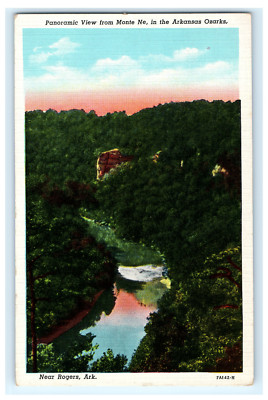 Postcard AR Rogers Panoramic View from Monte Ne Resort Ozarks Benton ...