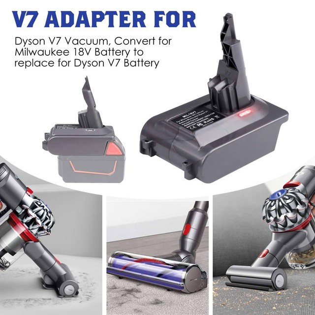 For Dyson V7 Battery Adapter for Milwaukee M18 Battery Convert for ...