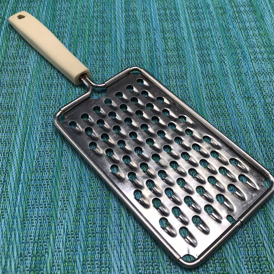 Vintage Ekco Stainless Flat Grater Shredder Almond Handle Cheese ...