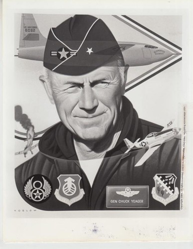 Full color montage portrait- Charles "Chuck" Yeager-Press Photo | eBay