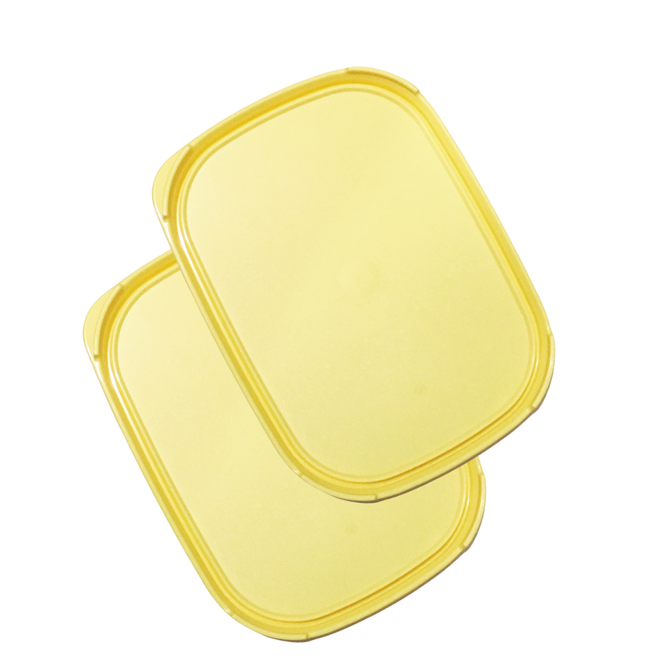 2X New Tupperware Modular Mates MM Yellow Mini Rectangular Seal Lid ...