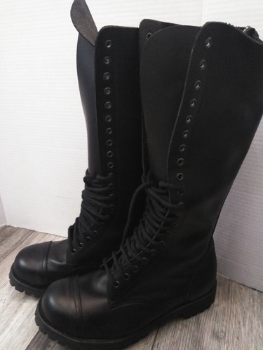 Shelly's Rangers Steel Toe 20-EYELET Black Leather Men's Boots Size 9 ...