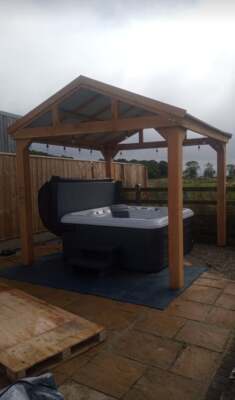 Wooden Hot Tub Shelter, Gazebo, Garden Pergola, 3.6mx3m Roof Canopy DIY ...