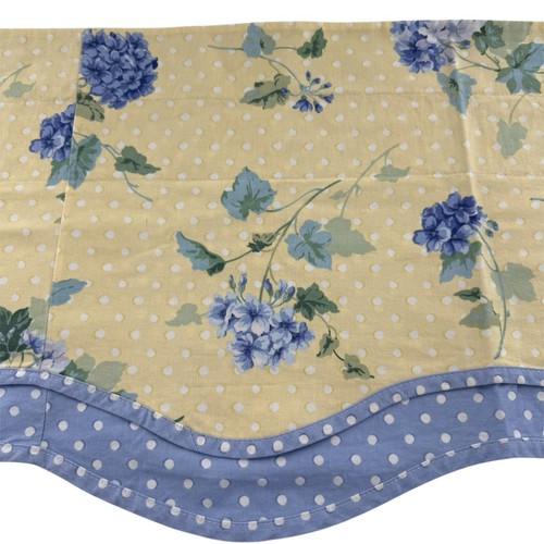 Waverly Blossom Hill Hydrangeas Yellow Blue Cotton Floral Dots Valances ...