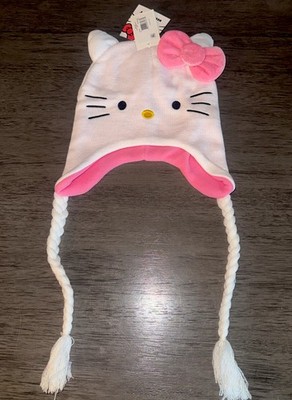 Hello Kitty Pink Bow Big Face Peruvian Adult Unisex Beanie One Size NWT ...