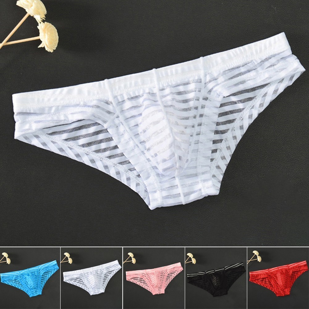 Fashionable Underwear Low-Waisted Men Sex Soft Thin Transparent Appeal ...