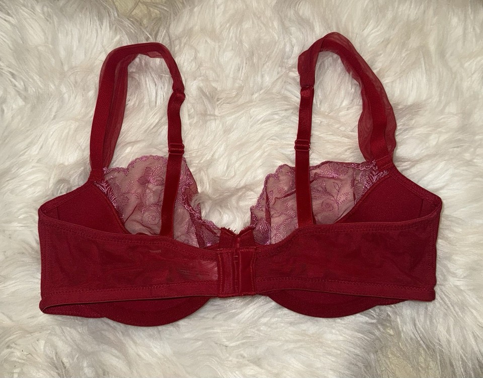 Adore Me 12051 Demi Bra Sheer Floral Embroidered Mesh Half Cup Lined UW ...