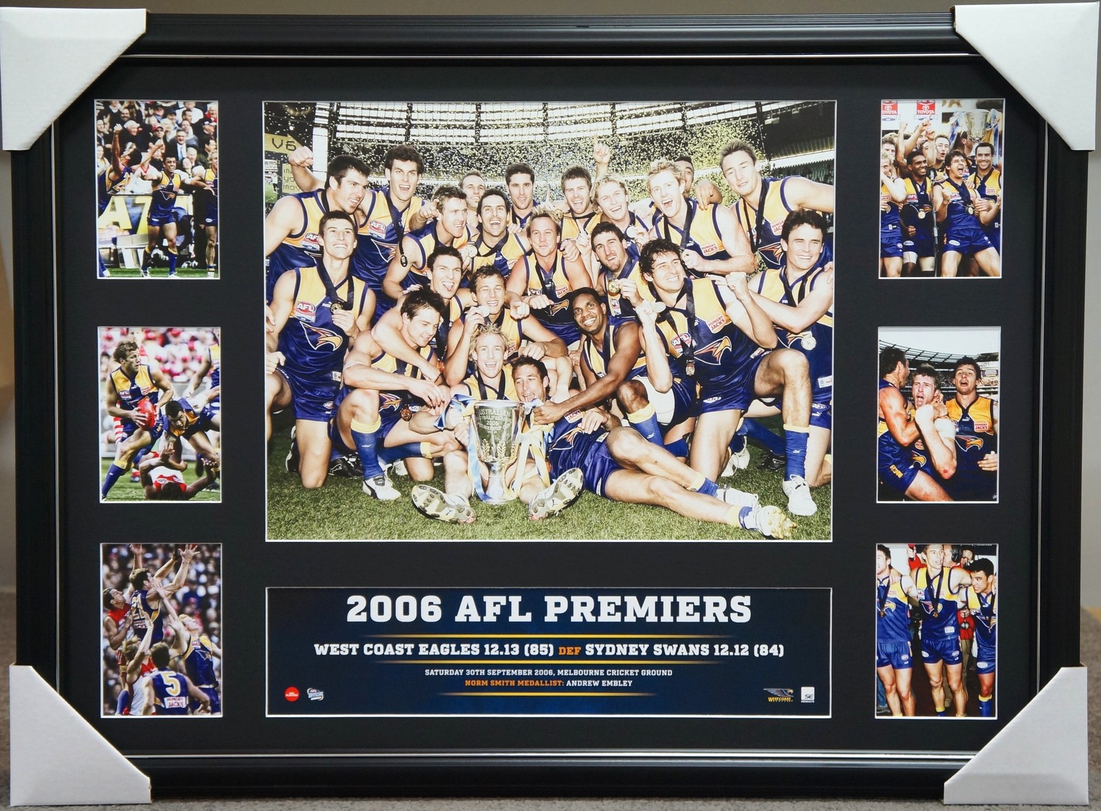 WEST COAST EAGLES 2006 AFL PREMIERS COLLAGE PRINT FRAMED JUDD COUSINS ...