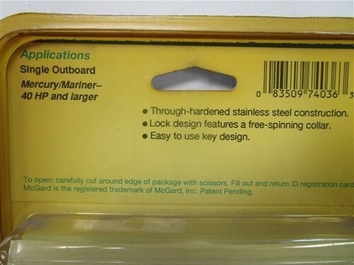 MCGARD OUTBOARD MOTOR LOCK 74036 1/2" X 20 MERCURY 67-808912 40 HP ...