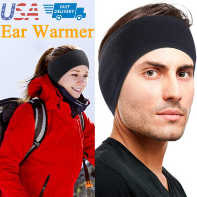 Fleece Ear Warmer/Muffs Headband Cold Weather Running Ski Thermal Ear ...