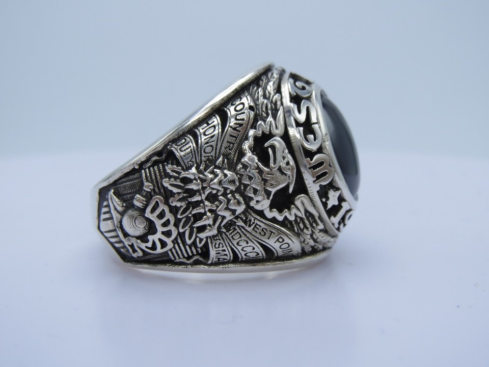 SOLID Silver 925 , RING , USMA , WP , West point Ring , 1966 , US SIZE ...
