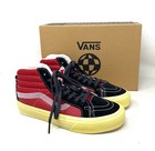 VANS Sk8-Hi Notchback Split VR3 Shoes Women Leather Canvas Red Black ...