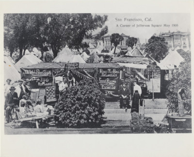 1906 PHOTO OF JEFFERSON SQUARE SAN FRANCISCO, CA FROM NEGATIVE ON PHOTO ...