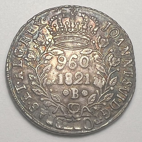 Brazil 1821 B Silver 960 Reis Struck On Spanish Colonial Bust 8 Reales ...