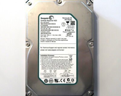 Seagate ST3750640NS 9BL148-302 3.AEG (3QD1) Amk Singapour 750gb 3.5 ...