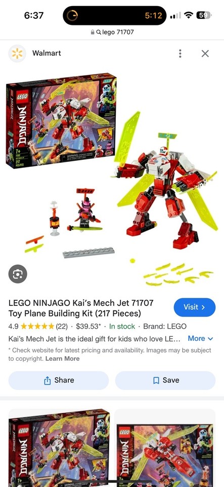 LEGO NINJAGO: Kai's Mech Jet (71707) 673419318143 | eBay