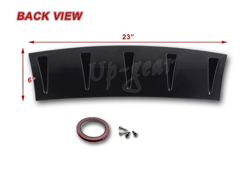 1 x Carbon Style Rear Lower Bumper Diffuser Fin Spoiler Lip Wing ...