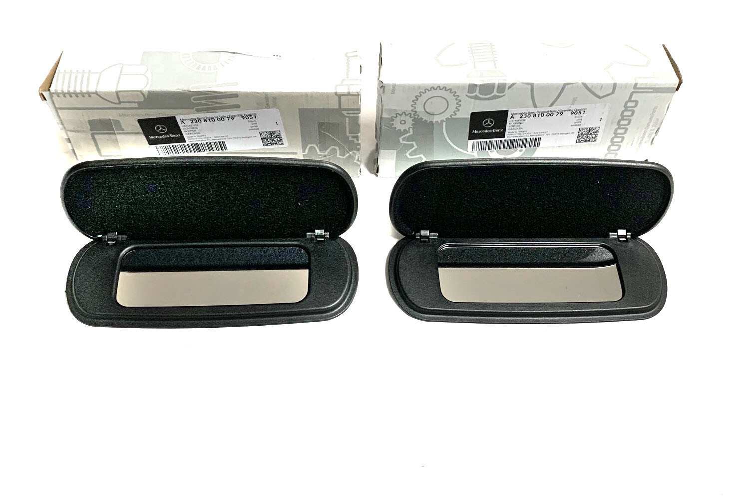 203-12 OEM Mercedes R230 SL500 SL600 SL55 Left & Right Black Sun Visor ...