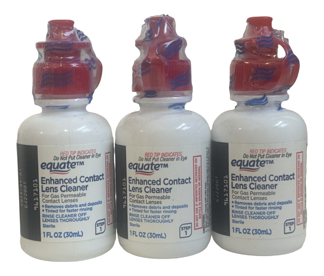 Equate Enhanced Contact Lens Cleaner, Step 1, 1 oz (Set Of 3) 12/25+ | eBay