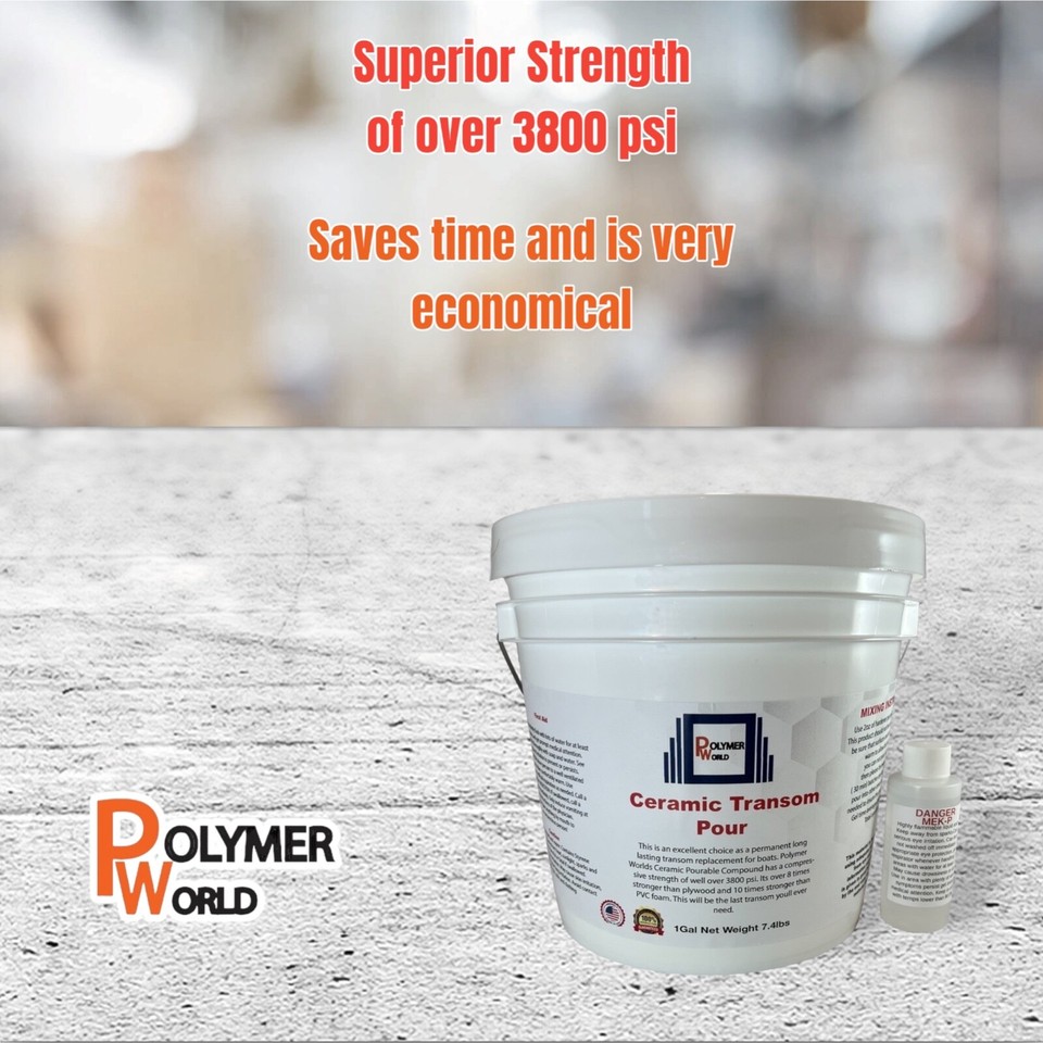 Ceramic Pourable Compound for Transom Repairs Docks Power Boats Engine ...