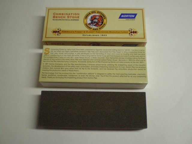Norton 85560 India Combination Sharpening Bench Stone IB6 1" x 2" x 6 ...